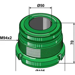 Screw cap for cylinder /654365
